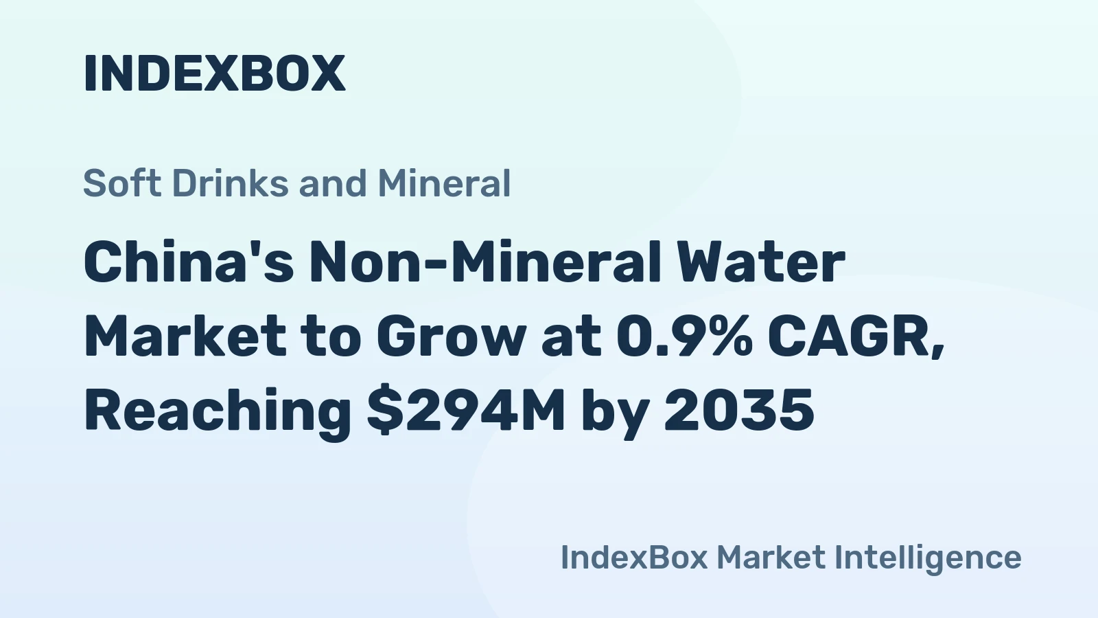 China's Non-Mineral Water Market to Grow at 0.9% CAGR, Reaching $294M by 2035