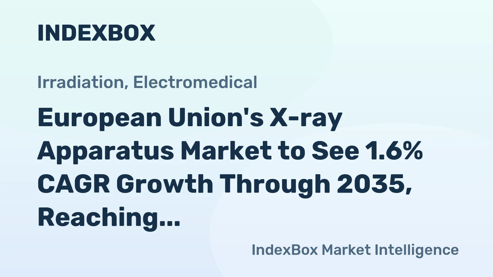 European Union's X-ray Apparatus Market to See 1.6% CAGR Growth Through 2035, Reaching $14.8B in Value
