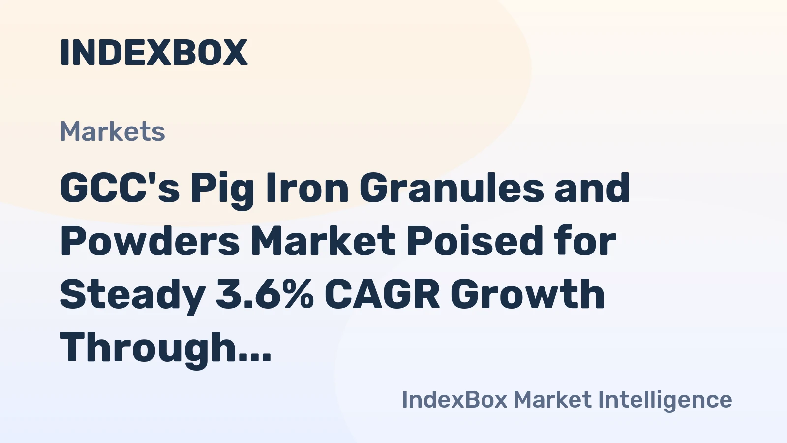 GCC's Pig Iron Granules and Powders Market Poised for Steady 3.6% CAGR Growth Through 2035