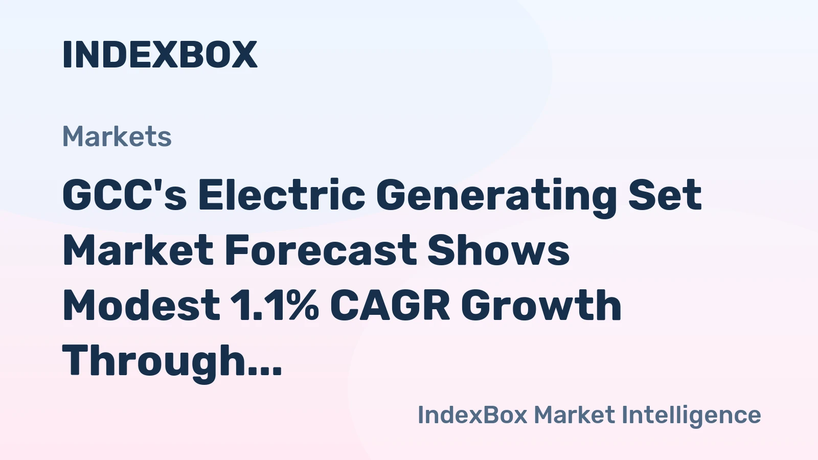 GCC's Electric Generating Set Market Forecast Shows Modest 1.1% CAGR Growth Through 2035
