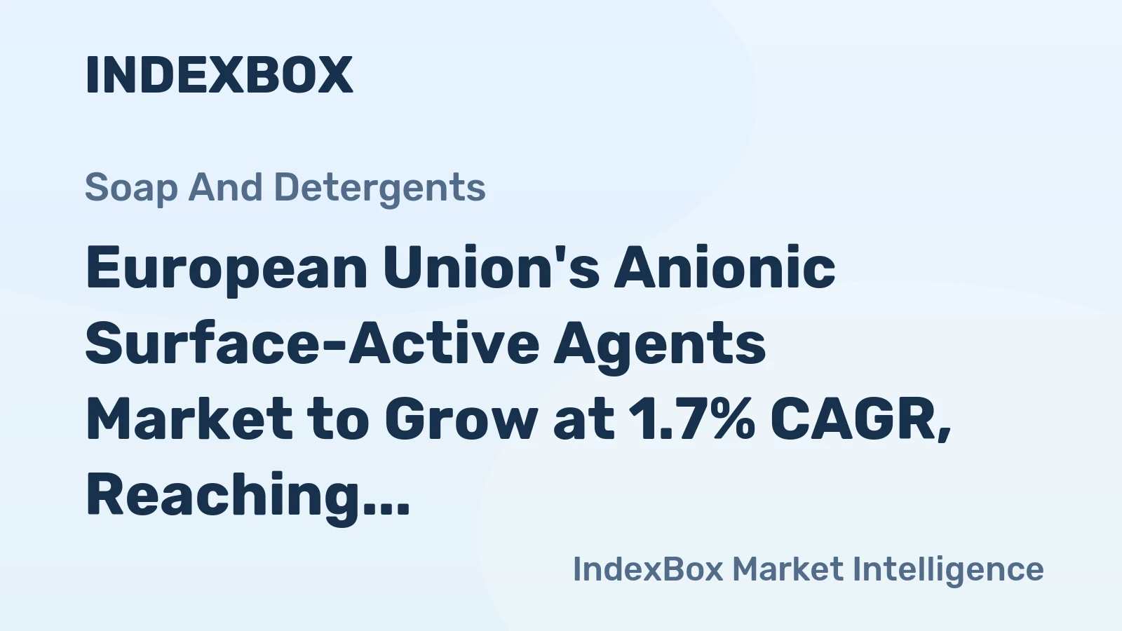 European Union's Anionic Surface-Active Agents Market to Grow at 1.7% CAGR, Reaching 2M Tons by 2035