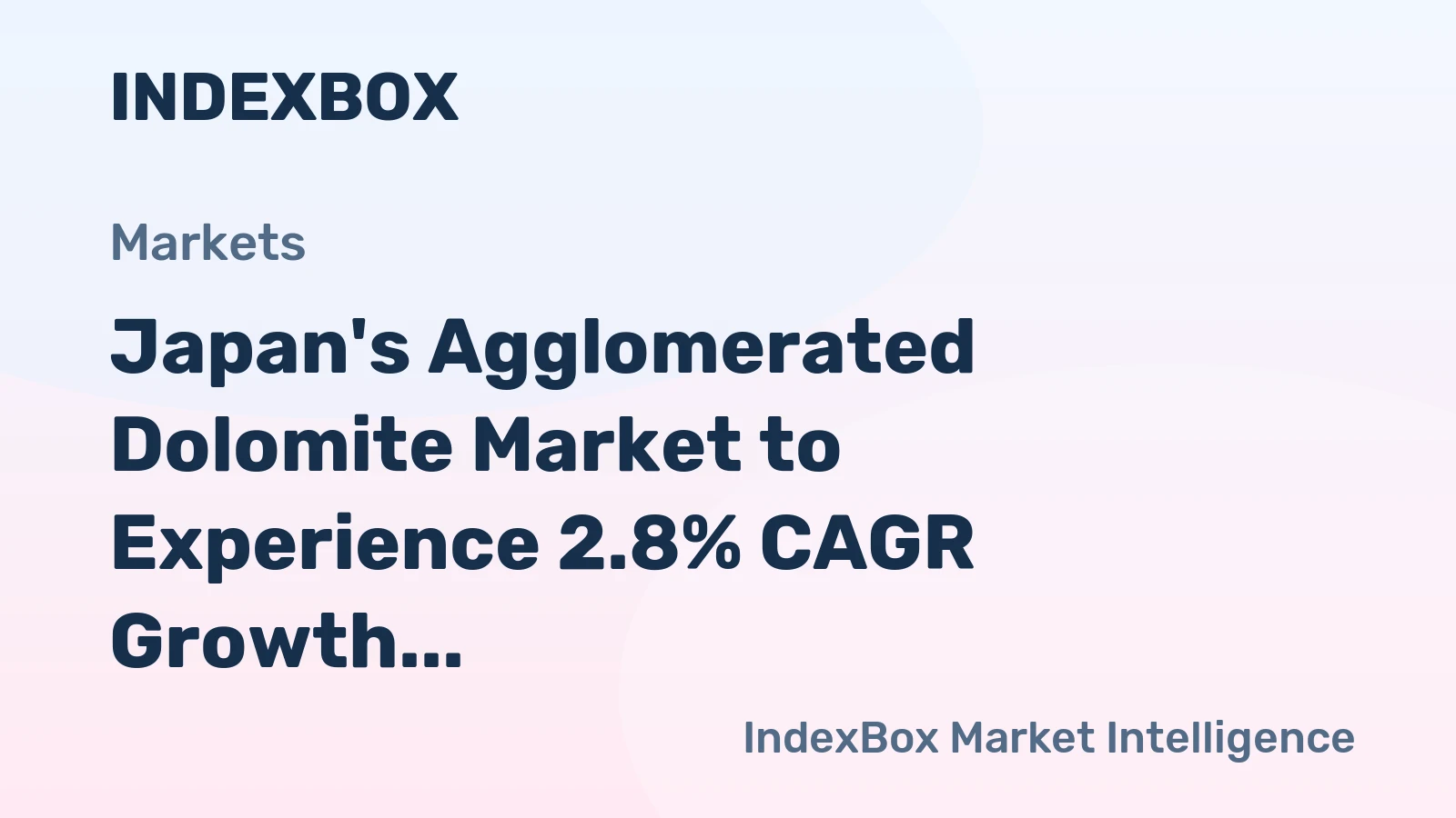 Japan's Agglomerated Dolomite Market to Experience 2.8% CAGR Growth in Market Volume Over Next Decade