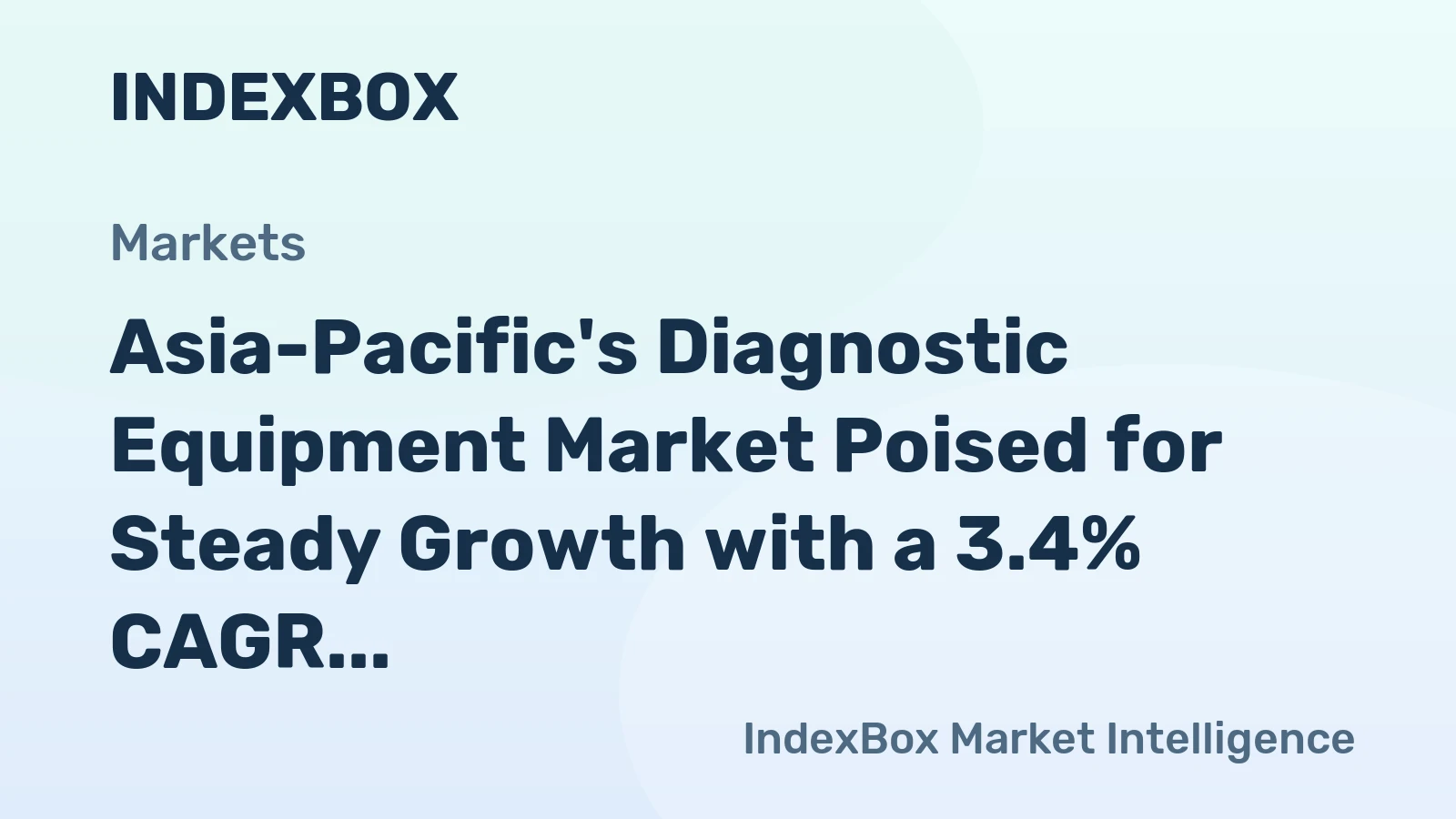 Asia-Pacific's Diagnostic Equipment Market Poised for Steady Growth with a 3.4% CAGR in Value
