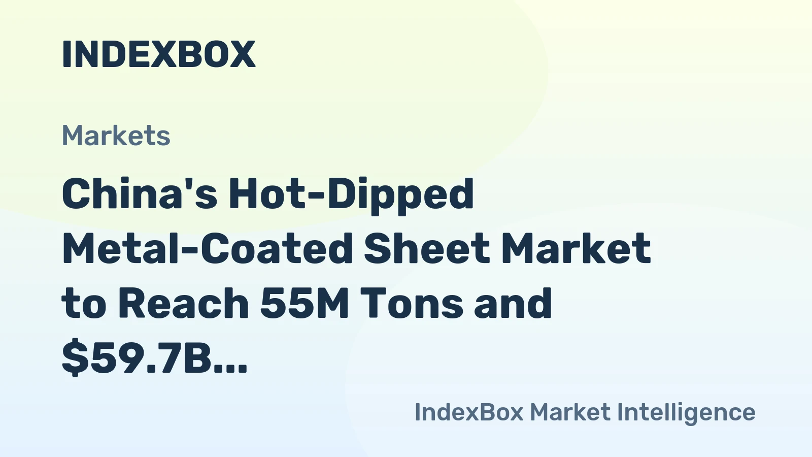 China's Hot-Dipped Metal-Coated Sheet Market to Reach 55M Tons and $59.7B by 2035