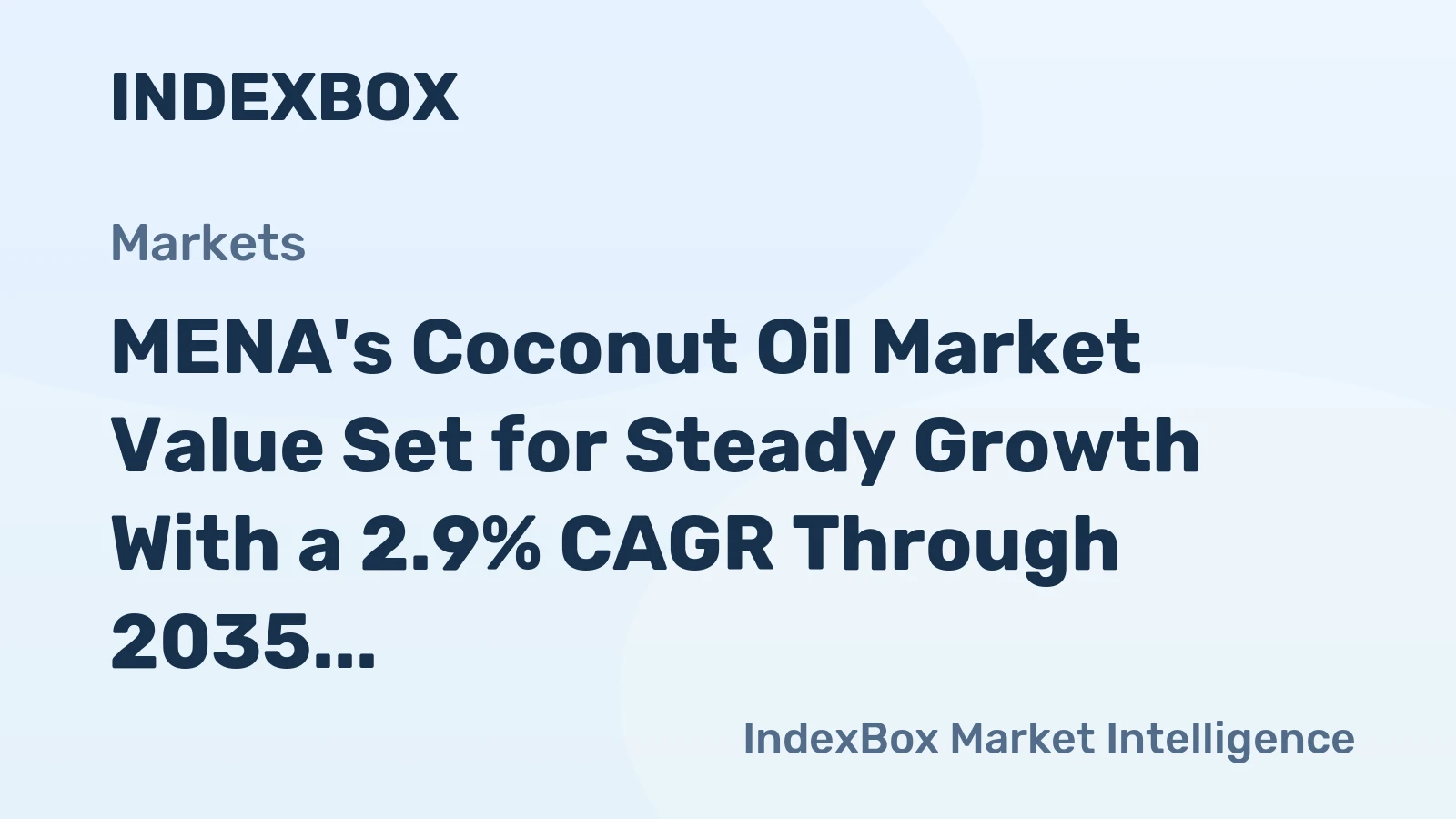 MENA's Coconut Oil Market Value Set for Steady Growth With a 2.9% CAGR Through 2035