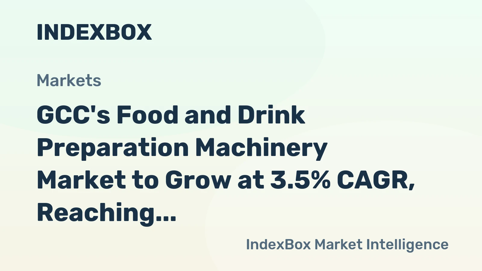 GCC's Food and Drink Preparation Machinery Market to Grow at 3.5% CAGR, Reaching 80K Units by 2035
