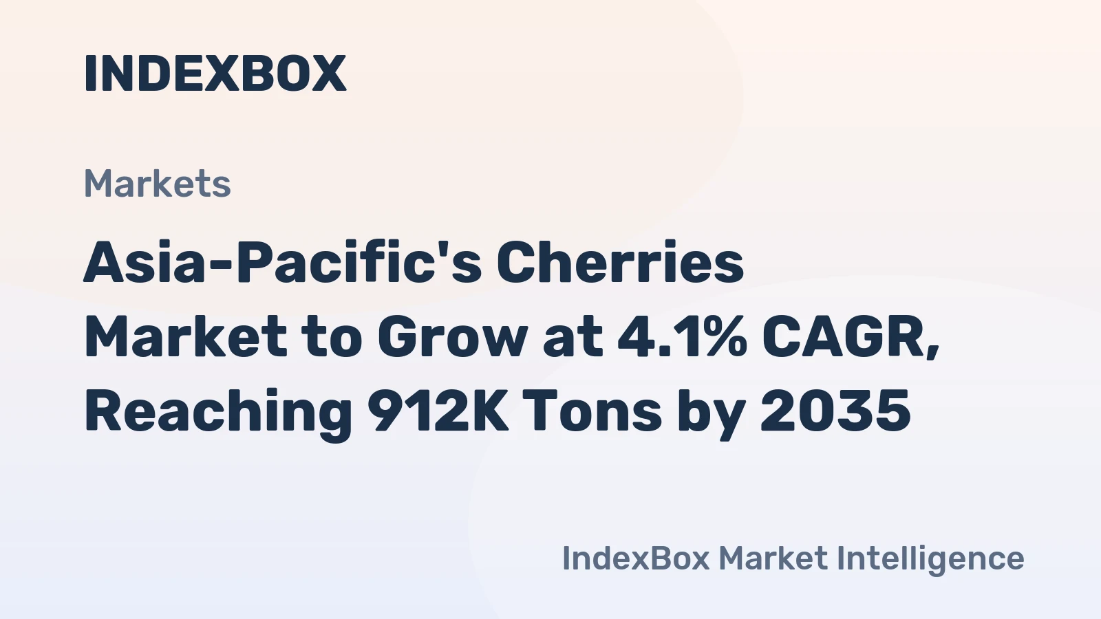 Asia-Pacific's Cherries Market to Grow at 4.1% CAGR, Reaching 912K Tons by 2035