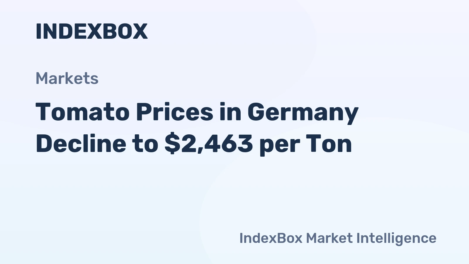 Tomato Prices in Germany Decline to $2,463 per Ton