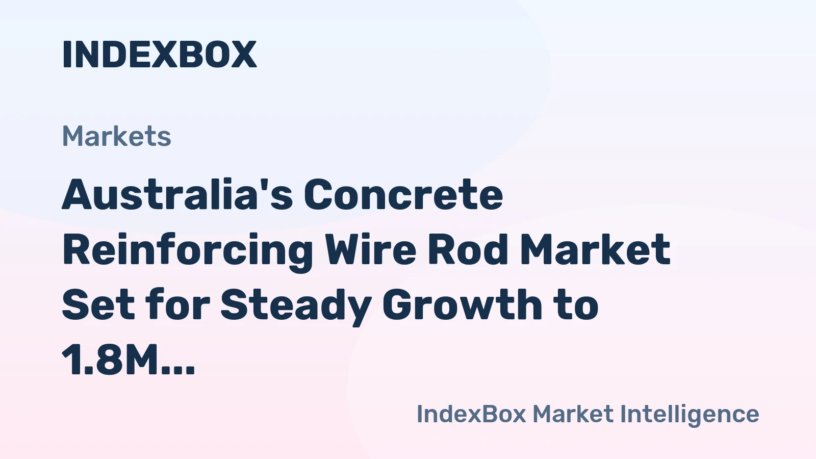 Australia's Concrete Reinforcing Wire Rod Market Set for Steady Growth to 1.8M Tons and $1.6B Value