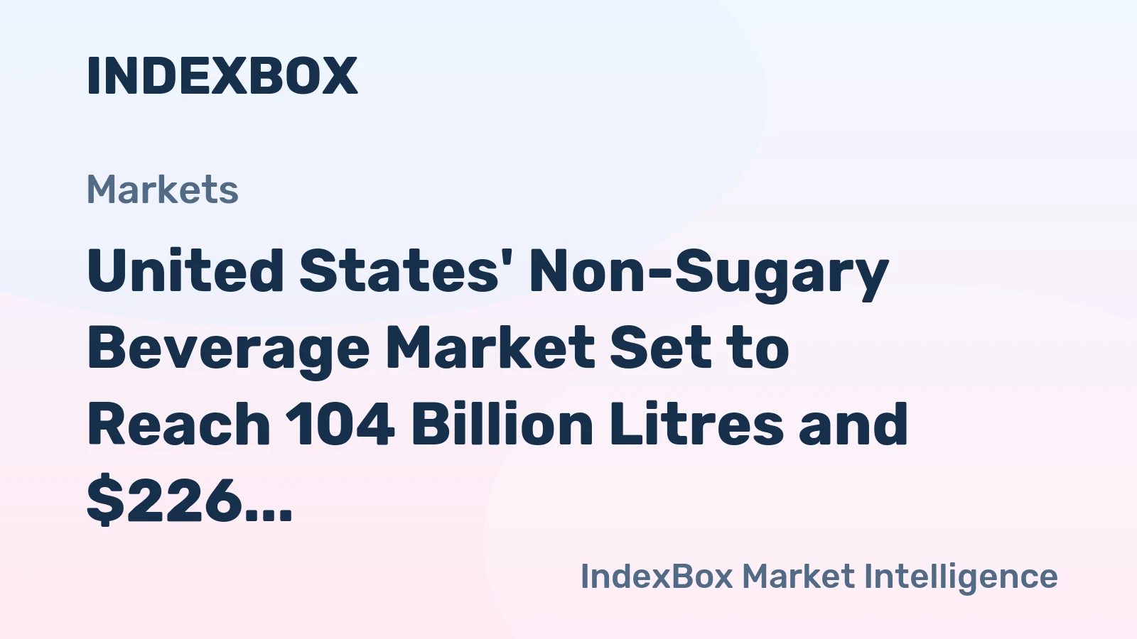 United States' Non-Sugary Beverage Market Set to Reach 104 Billion Litres and $226 Billion in Value