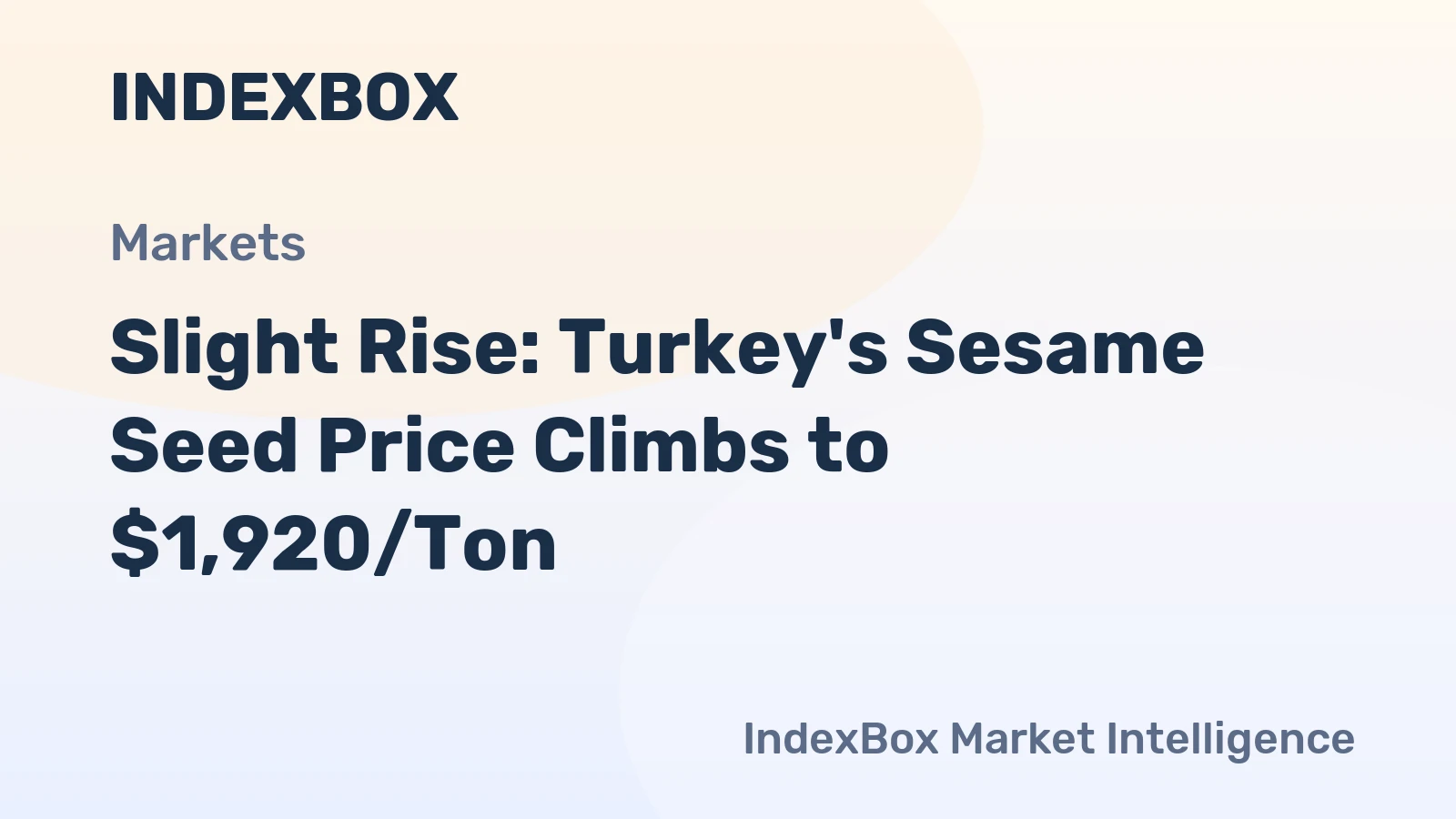 Slight Rise: Turkey's Sesame Seed Price Climbs to $1,920/Ton