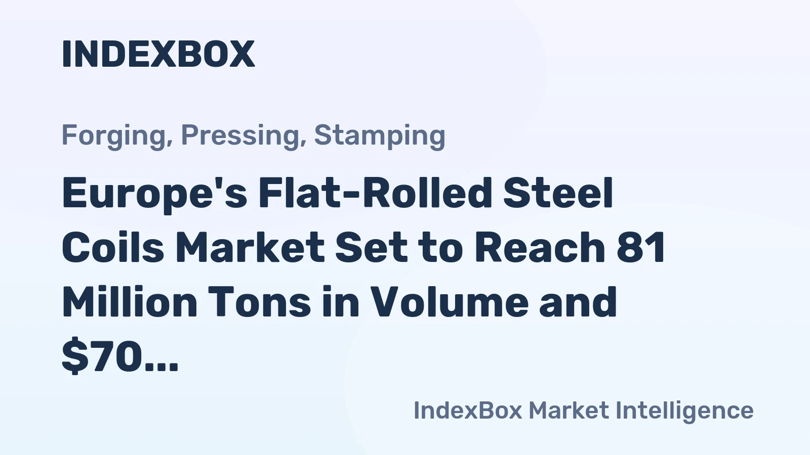 Europe's Flat-Rolled Steel Coils Market Set to Reach 81 Million Tons in Volume and $70 Billion in Value by 2035
