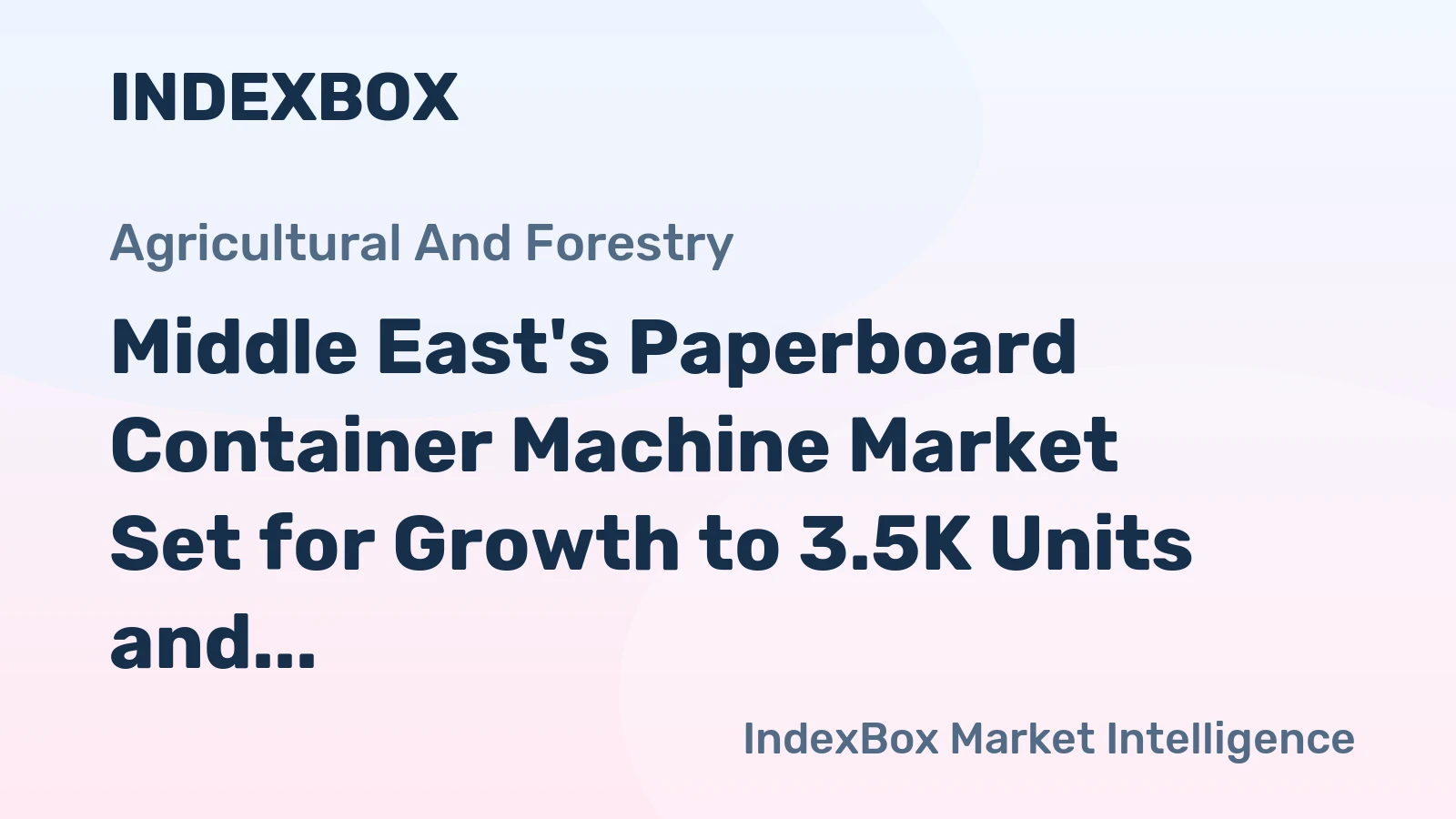 Middle East's Paperboard Container Machine Market Set for Growth to 3.5K Units and $235M