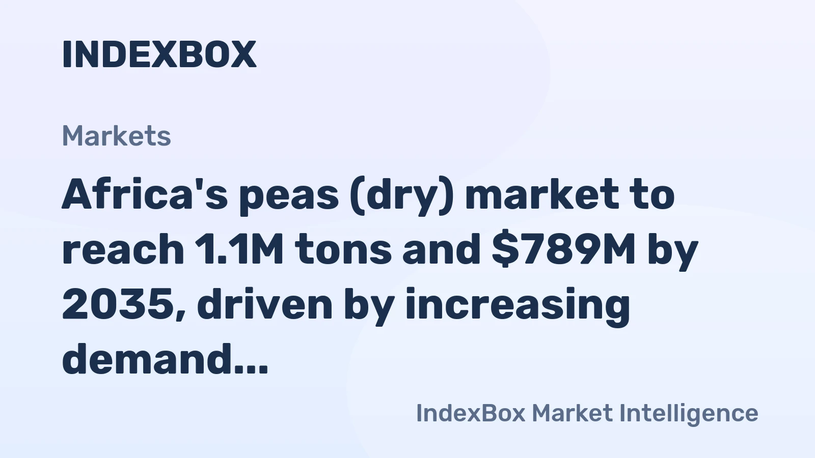 Africa's peas (dry) market to reach 1.1M tons and $789M by 2035, driven by increasing demand