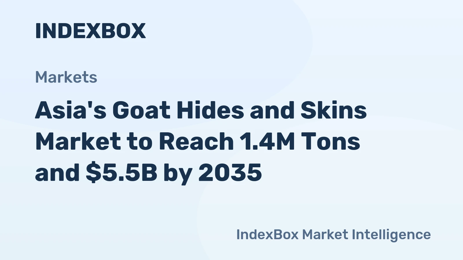Asia's Goat Hides and Skins Market to Reach 1.4M Tons and $5.5B by 2035