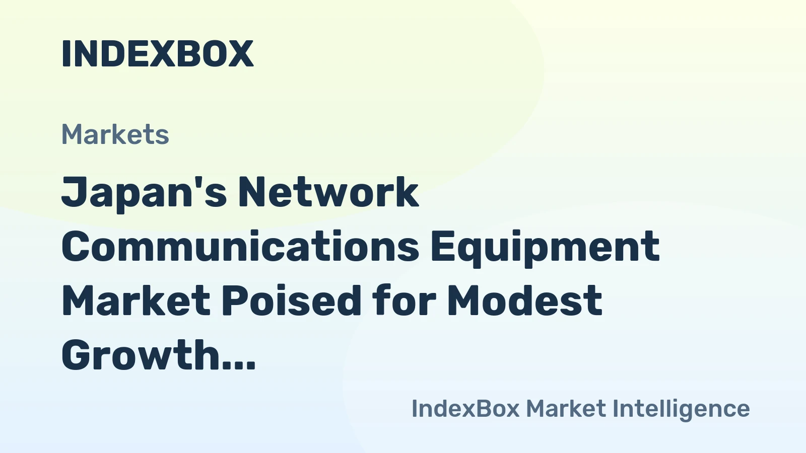 Japan's Network Communications Equipment Market Poised for Modest Growth With 1.3% CAGR Through 2035