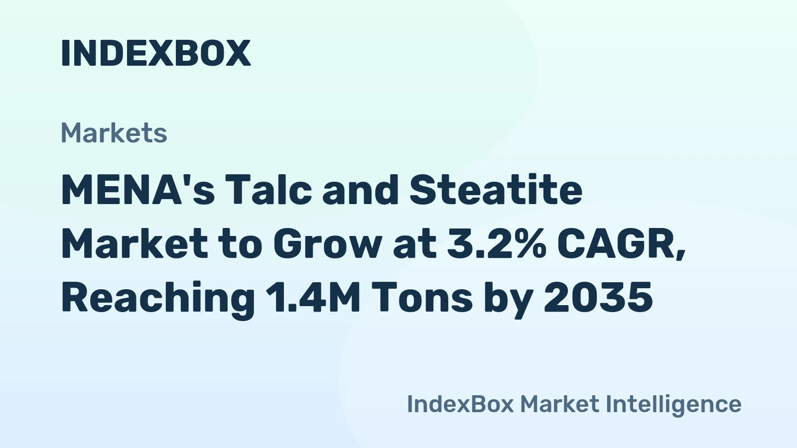 MENA's Talc and Steatite Market to Grow at 3.2% CAGR, Reaching 1.4M Tons by 2035