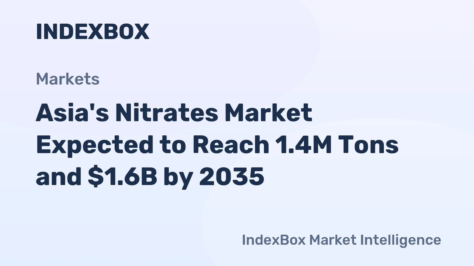 Asia's Nitrates Market Expected to Reach 1.4M Tons and $1.6B by 2035