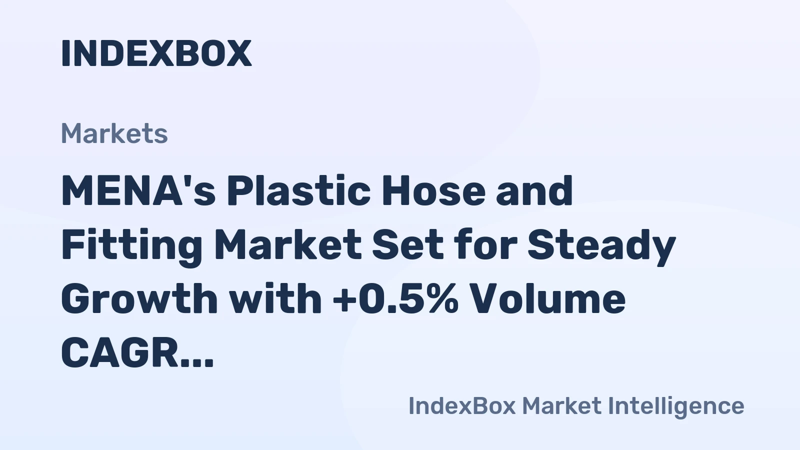 MENA's Plastic Hose and Fitting Market Set for Steady Growth with +0.5% Volume CAGR