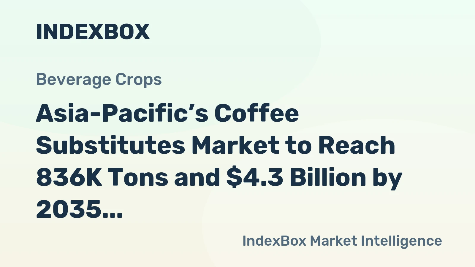 Asia-Pacific’s Coffee Substitutes Market to Reach 836K Tons and $4.3 Billion by 2035