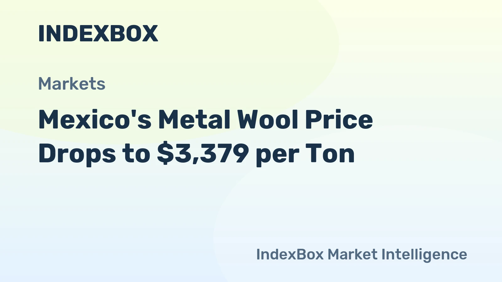 Mexico's Metal Wool Price Drops to $3,379 per Ton
