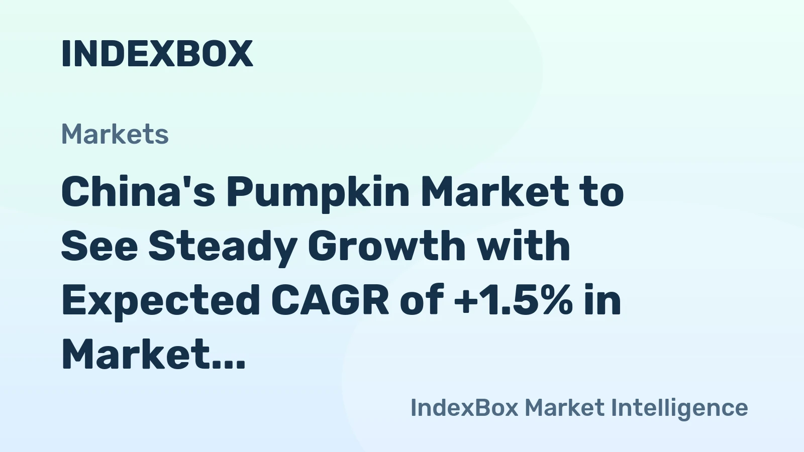 China's Pumpkin Market to See Steady Growth with Expected CAGR of +1.5% in Market Value from 2024-2035