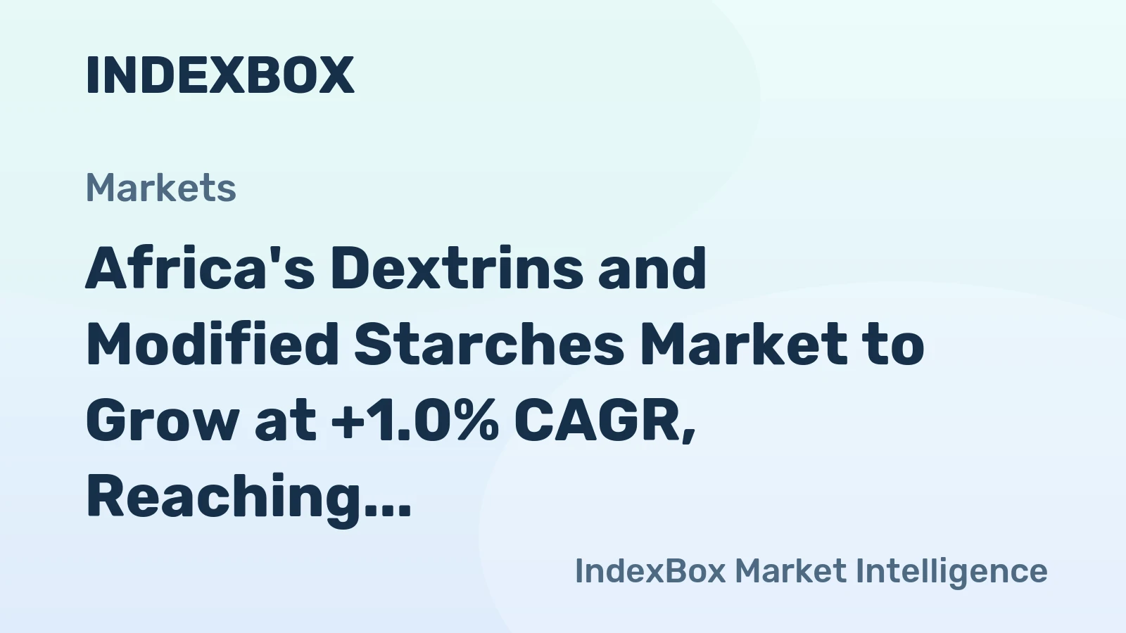 Africa's Dextrins and Modified Starches Market to Grow at +1.0% CAGR, Reaching 4.4M Tons by 2035
