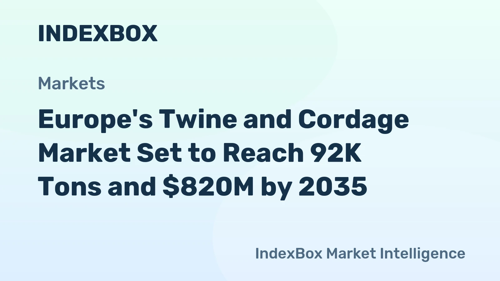 Europe's Twine and Cordage Market Set to Reach 92K Tons and $820M by 2035