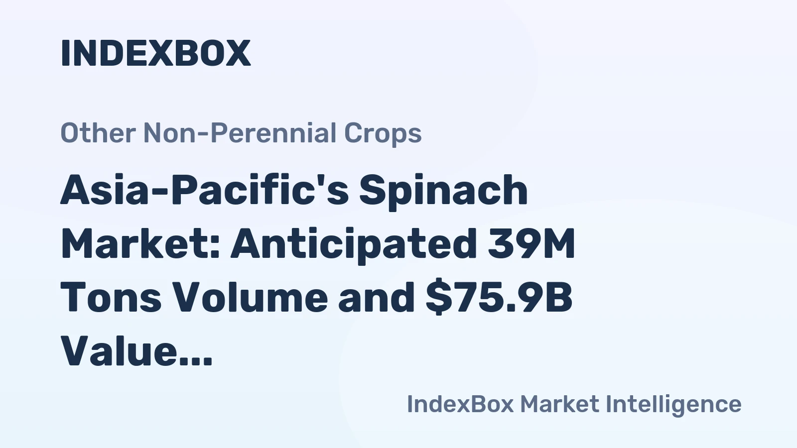 Asia-Pacific's Spinach Market: Anticipated 39M Tons Volume and $75.9B Value by 2035