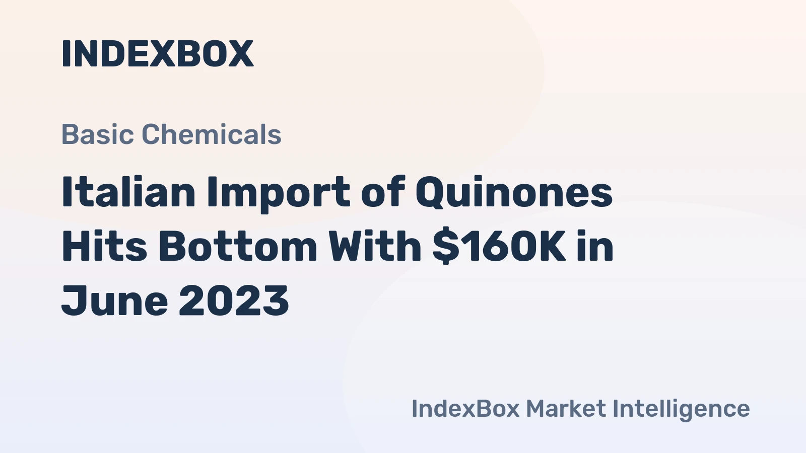 Italian Import of Quinones Hits Bottom With $160K in June 2023