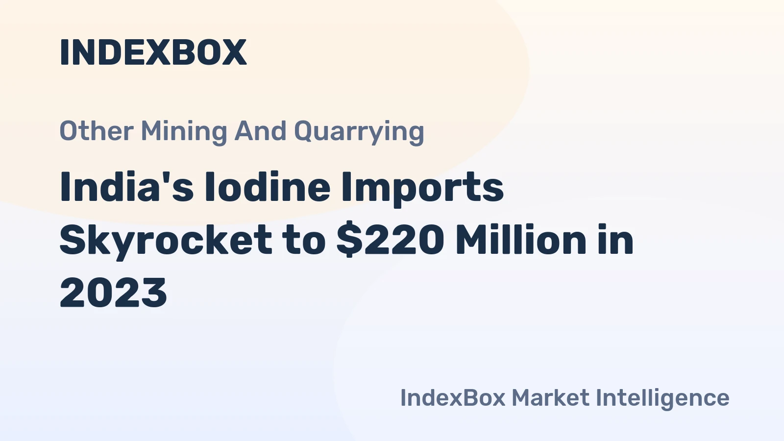India's Iodine Imports Skyrocket to $220 Million in 2023