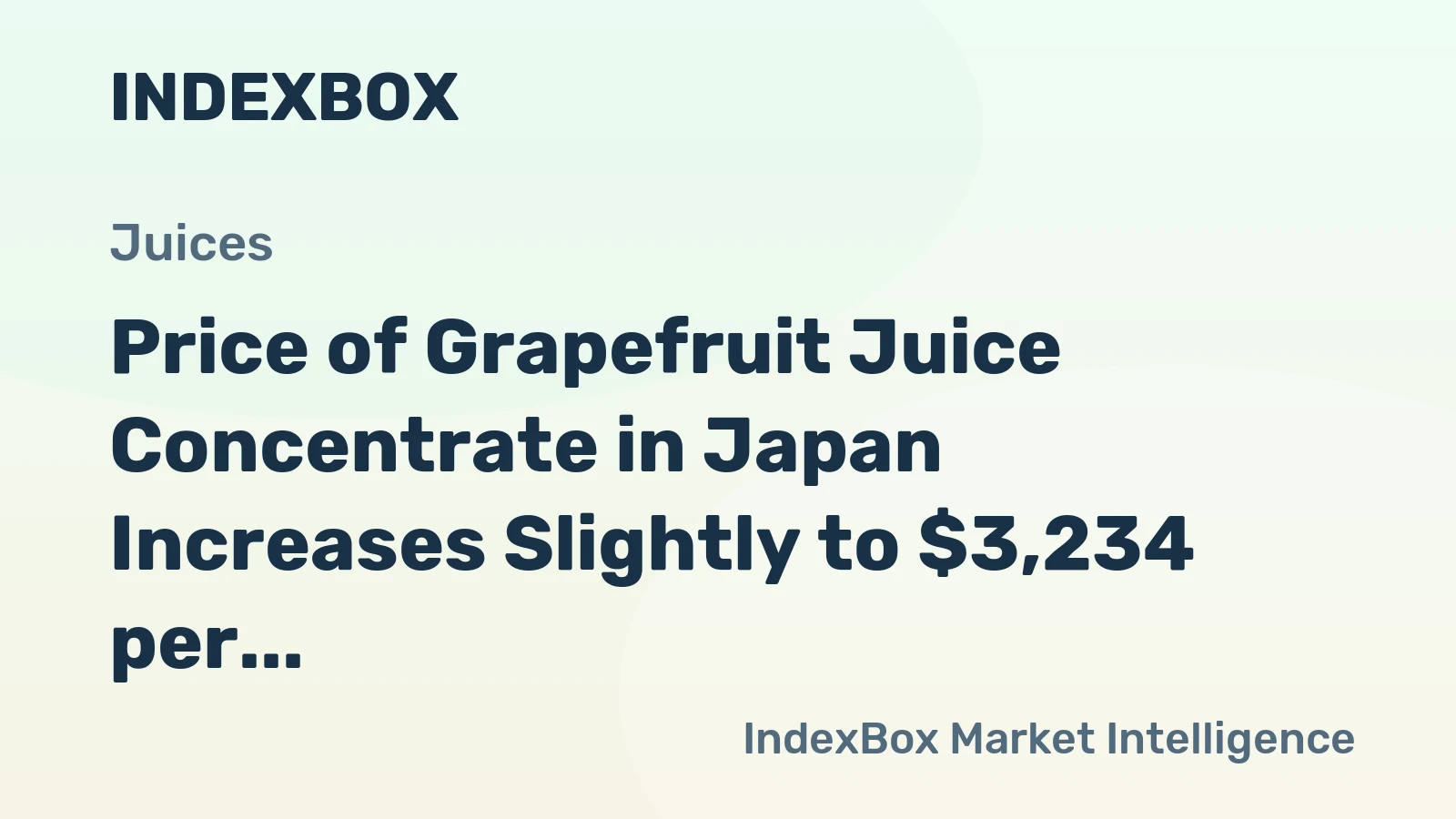 Price of Grapefruit Juice Concentrate in Japan Increases Slightly to $3,234 per Ton