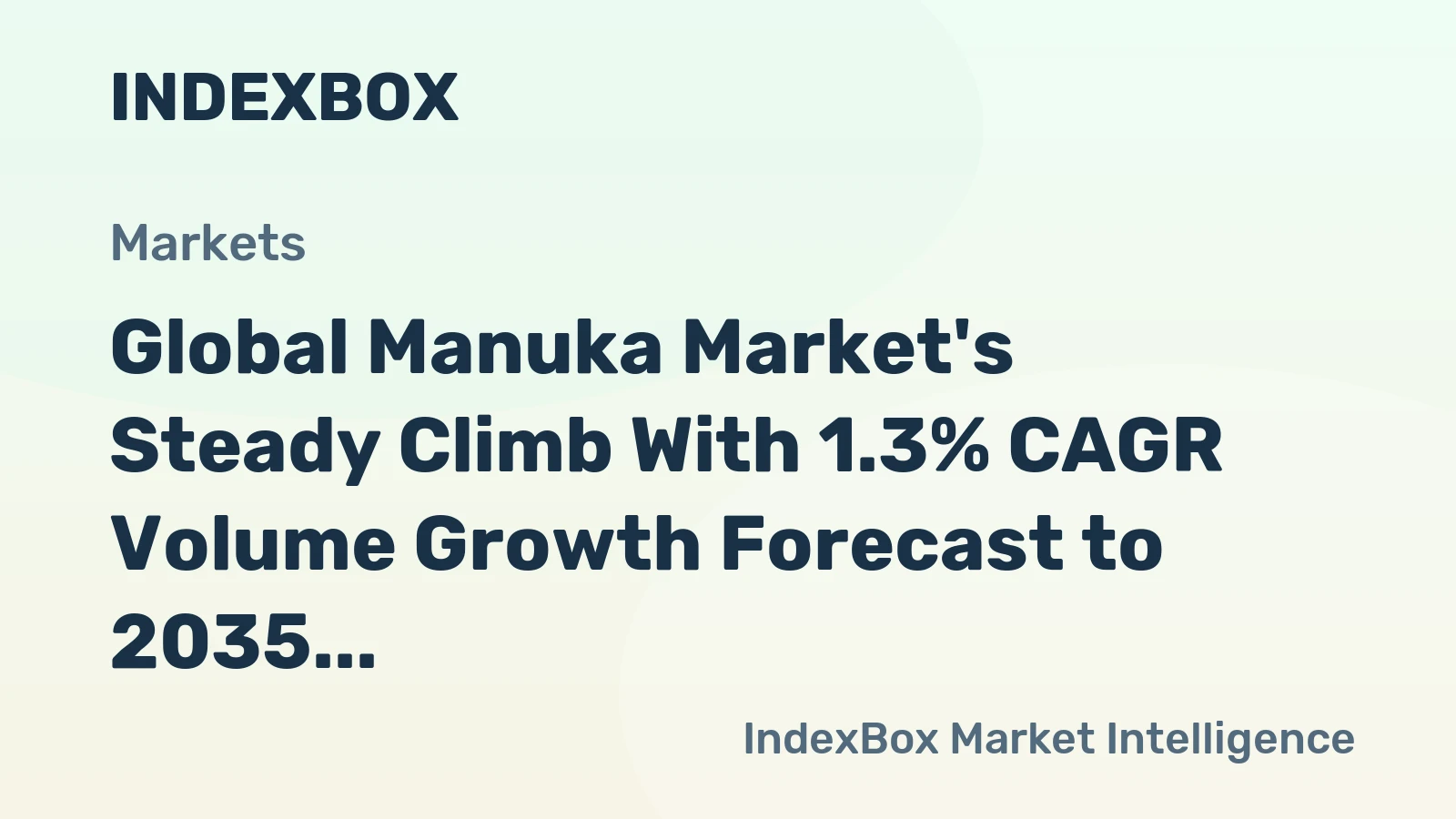 Global Manuka Market's Steady Climb With 1.3% CAGR Volume Growth Forecast to 2035