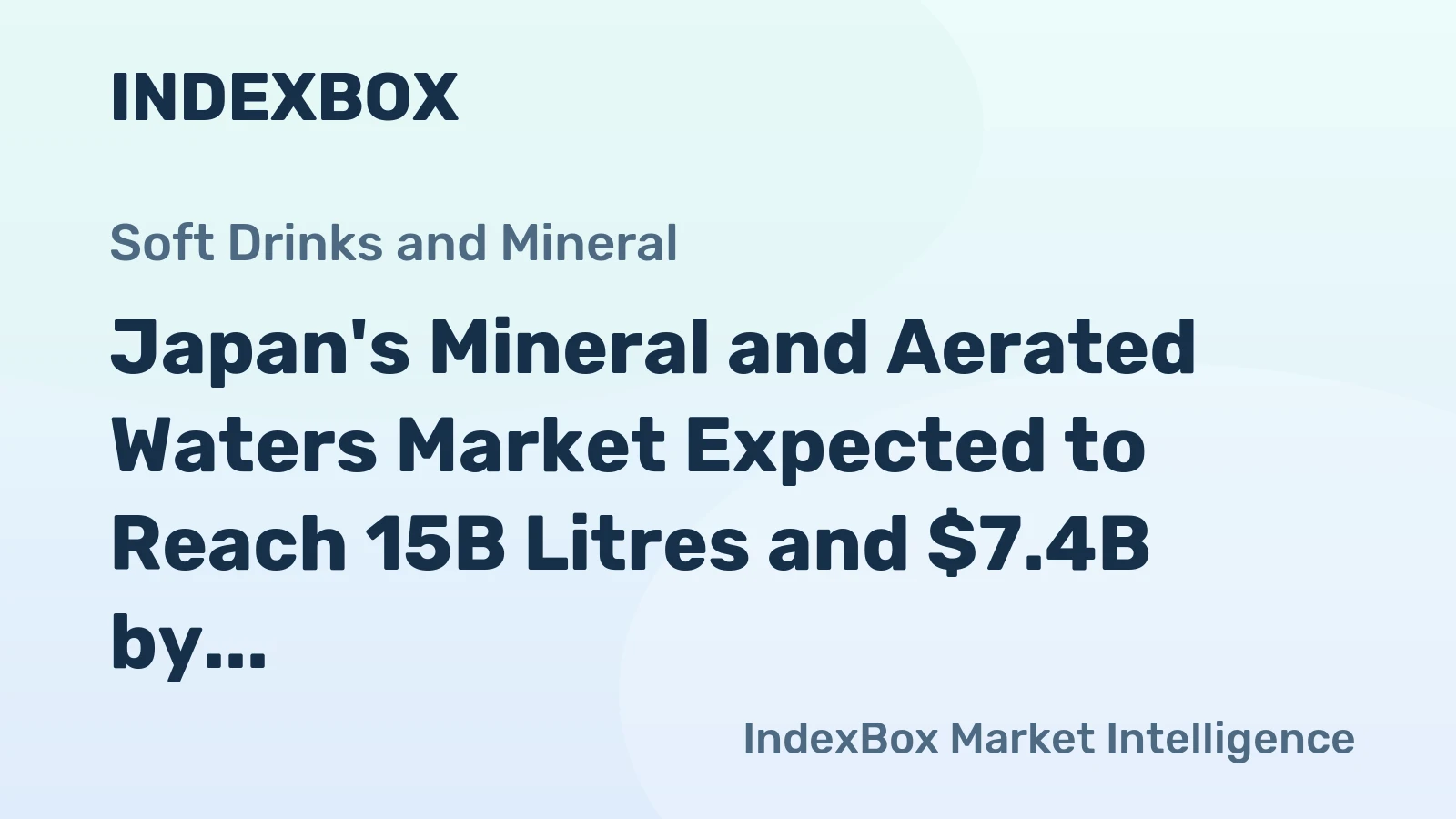 Japan's Mineral and Aerated Waters Market Expected to Reach 15B Litres and $7.4B by 2035