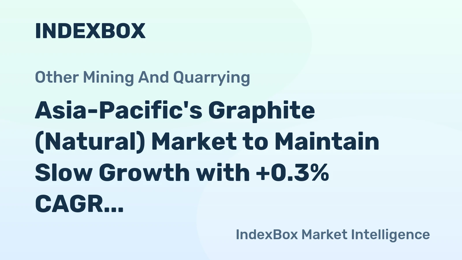 Asia-Pacific's Graphite (Natural) Market to Maintain Slow Growth with +0.3% CAGR from 2024 to 2035