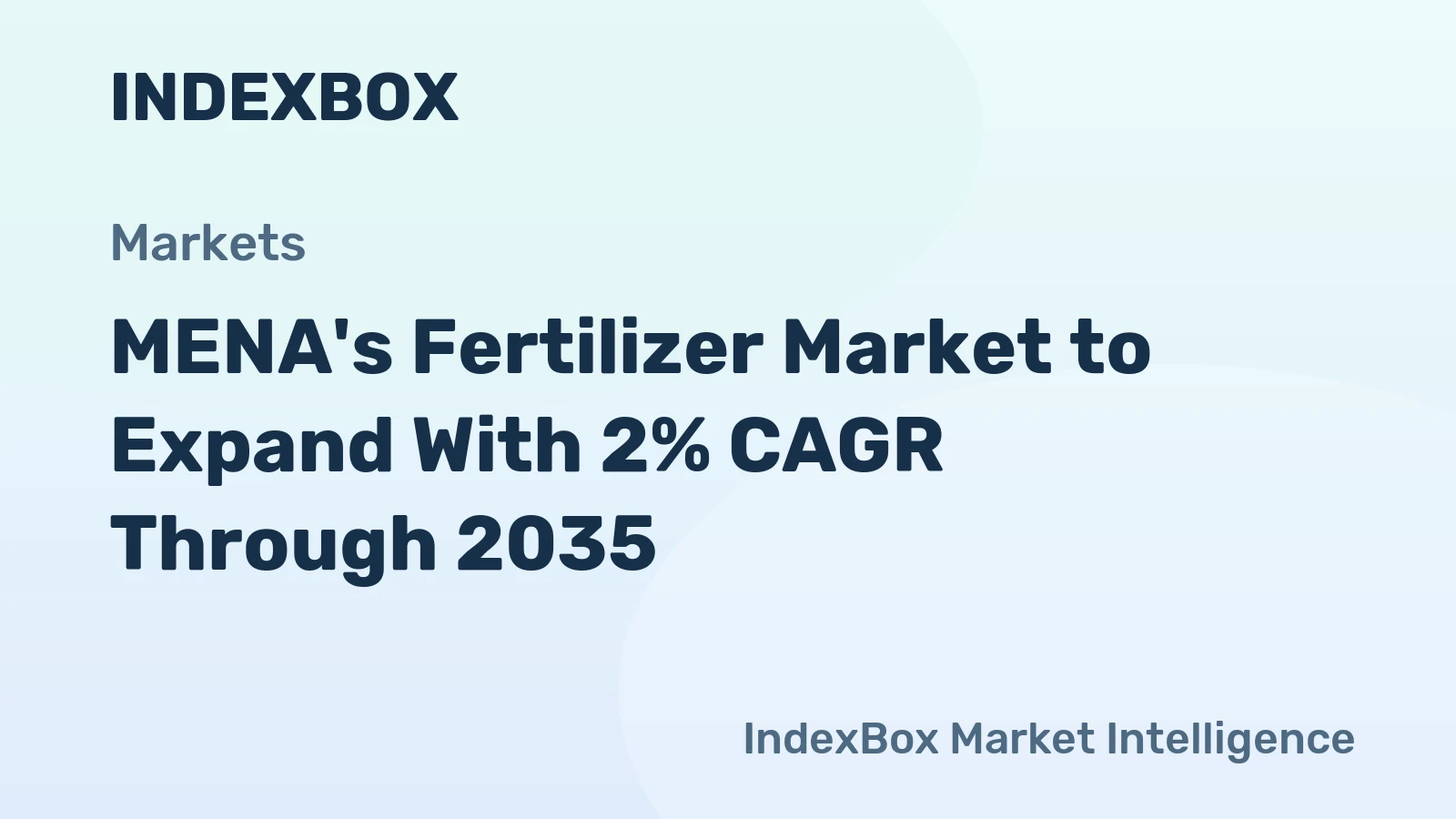 MENA's Fertilizer Market to Expand With 2% CAGR Through 2035