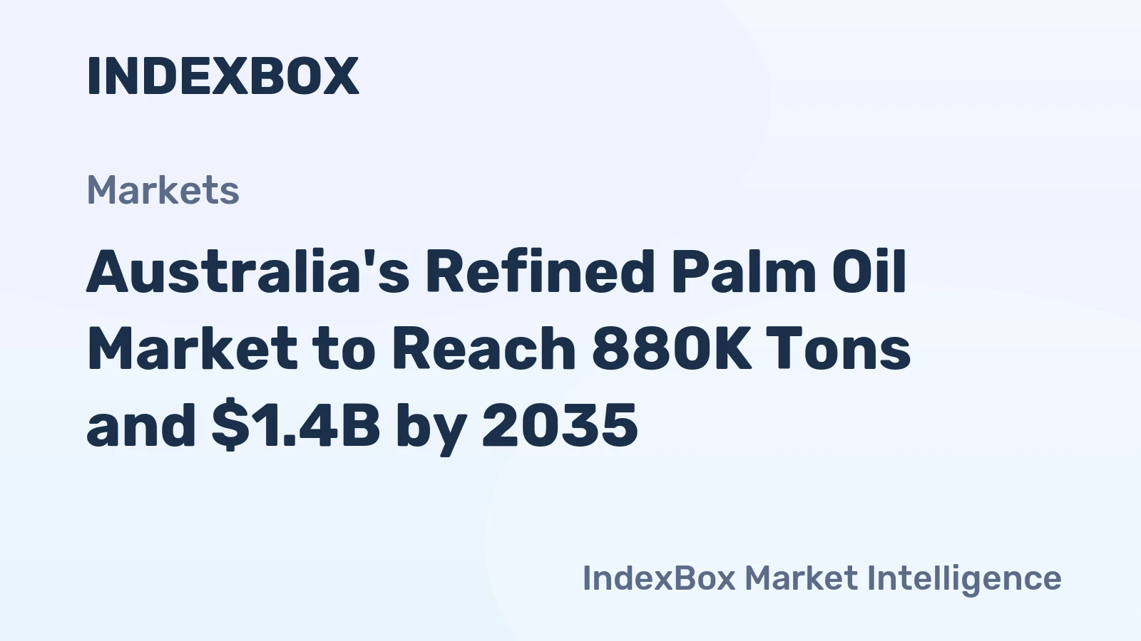 Australia's Refined Palm Oil Market to Reach 880K Tons and $1.4B by 2035