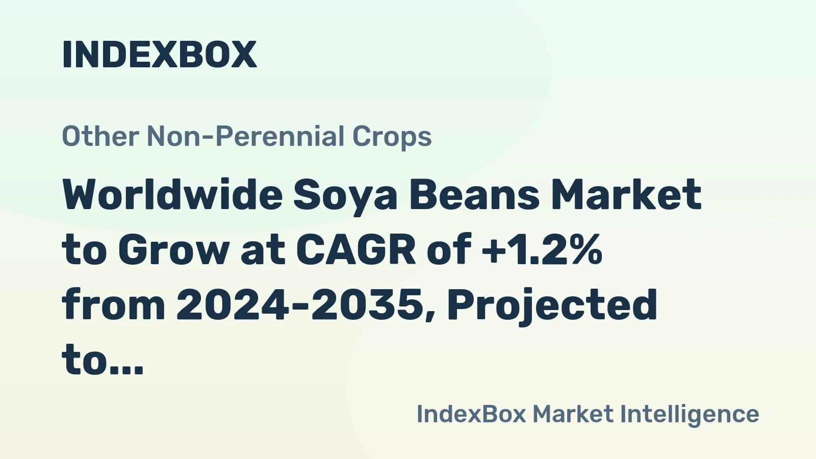 Worldwide Soya Beans Market to Grow at CAGR of +1.2% from 2024-2035, Projected to Reach 413M Tons