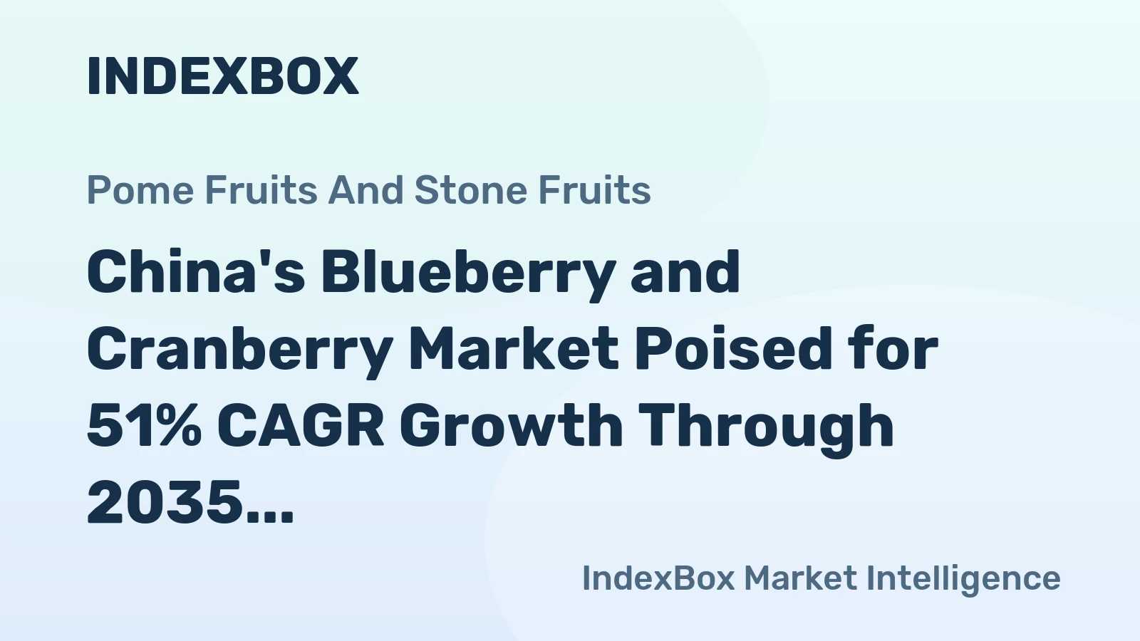 China's Blueberry and Cranberry Market Poised for 51% CAGR Growth Through 2035