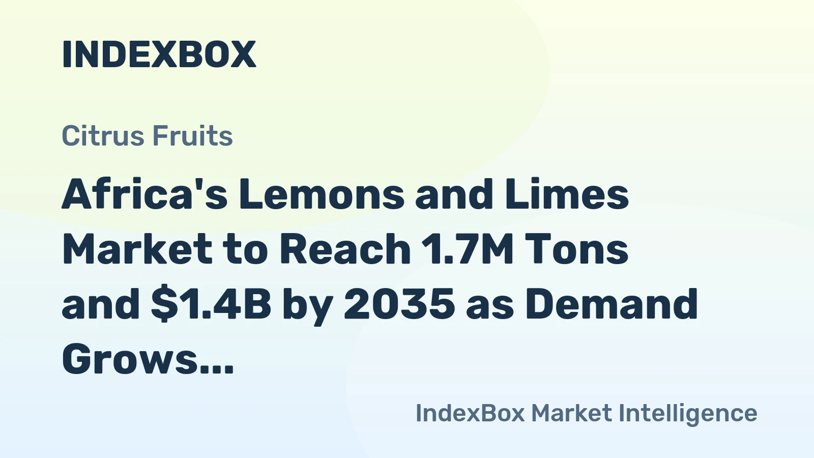 Africa's Lemons and Limes Market to Reach 1.7M Tons and $1.4B by 2035 as Demand Grows