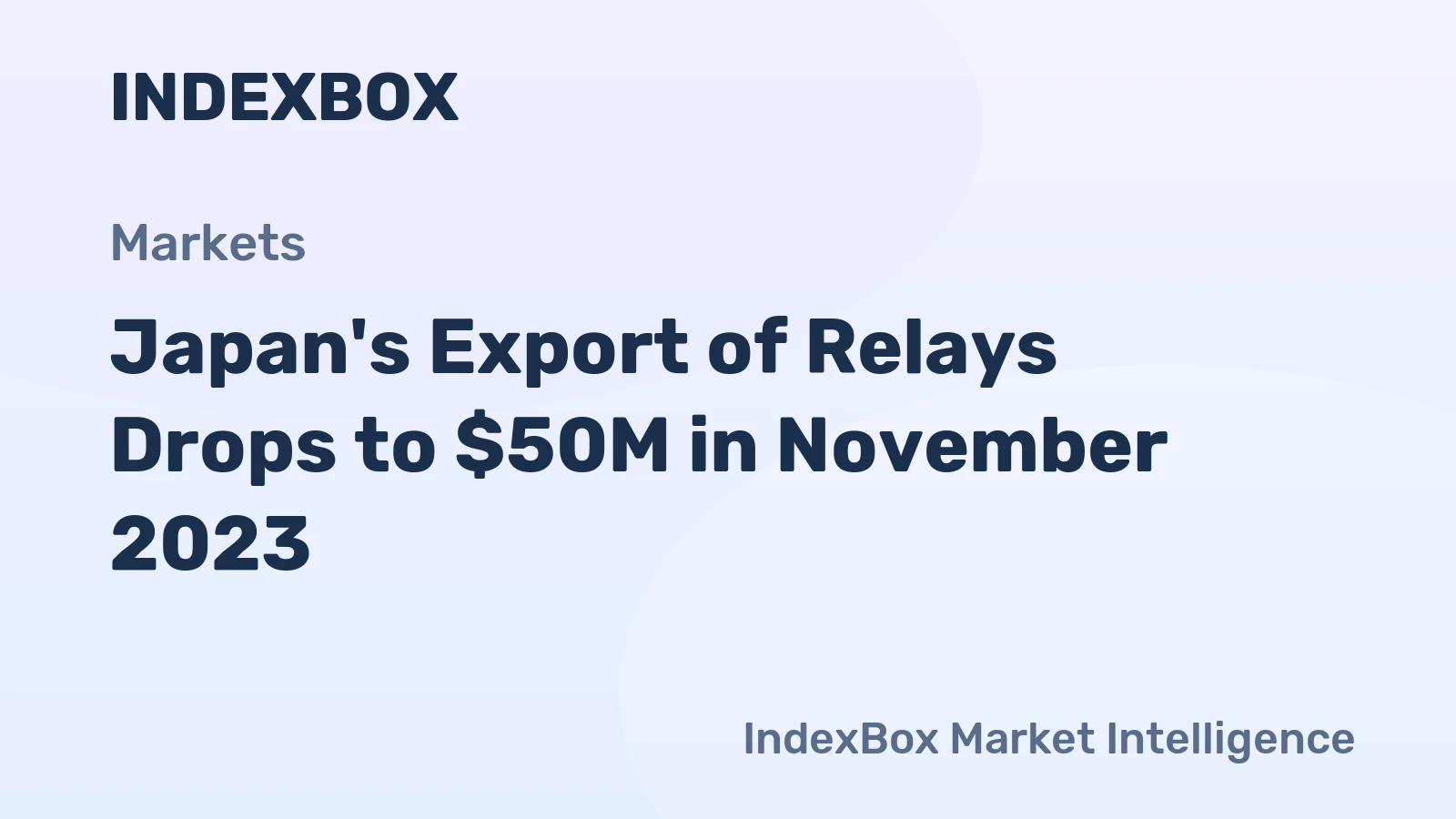 Japan's Export of Relays Drops to $50M in November 2023
