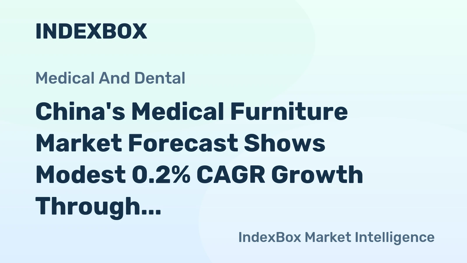 China's Medical Furniture Market Forecast Shows Modest 0.2% CAGR Growth Through 2035