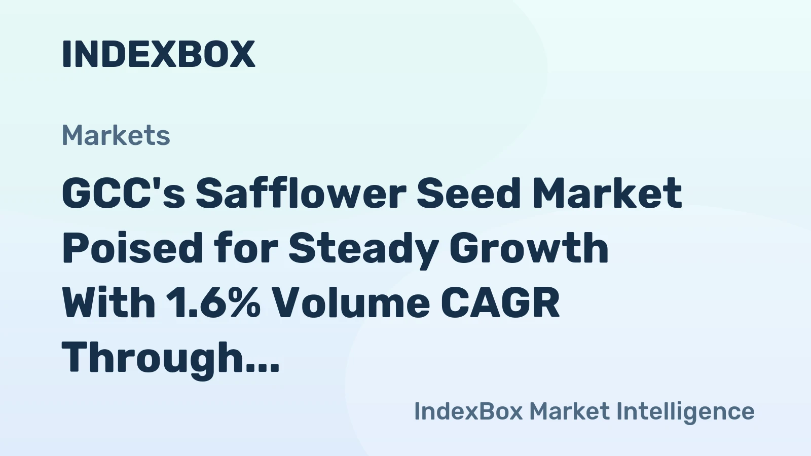 GCC's Safflower Seed Market Poised for Steady Growth With 1.6% Volume CAGR Through 2035