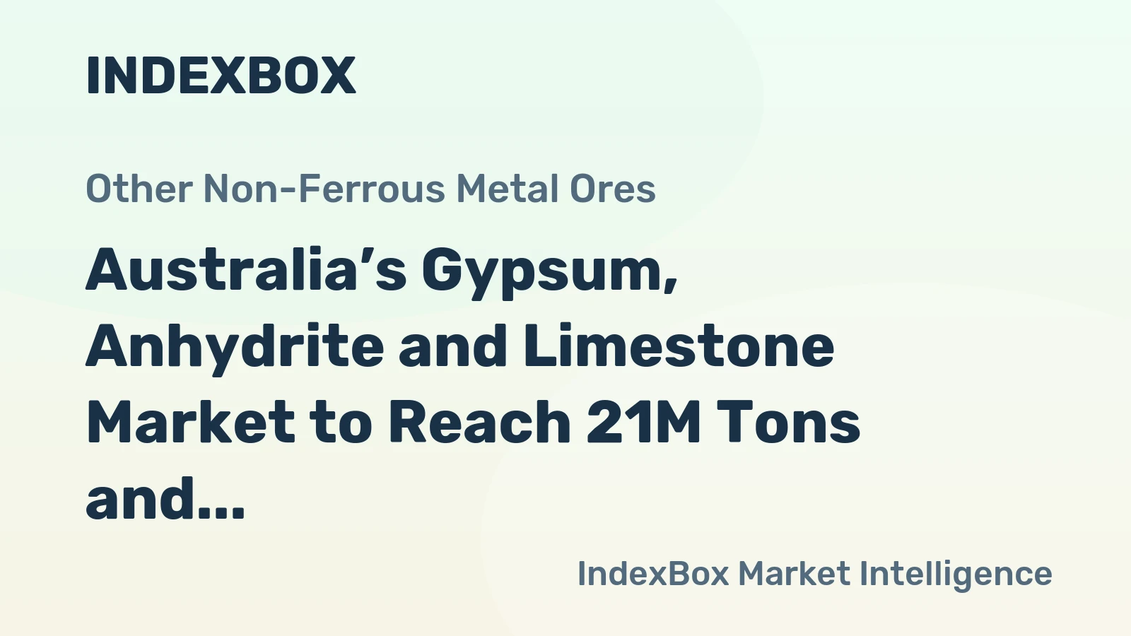 Australia’s Gypsum, Anhydrite and Limestone Market to Reach 21M Tons and $548M by 2035