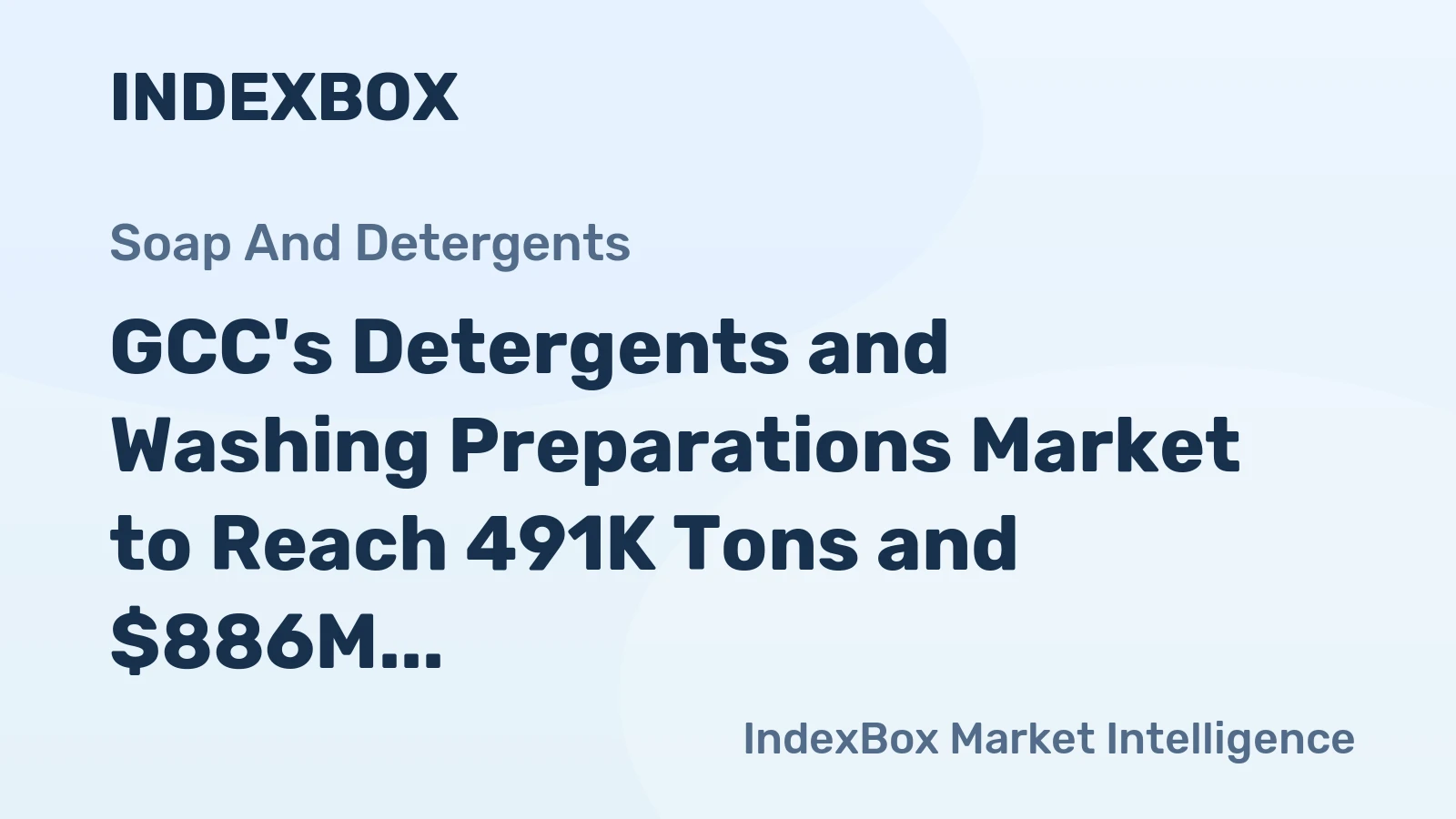 GCC's Detergents and Washing Preparations Market to Reach 491K Tons and $886M by 2035
