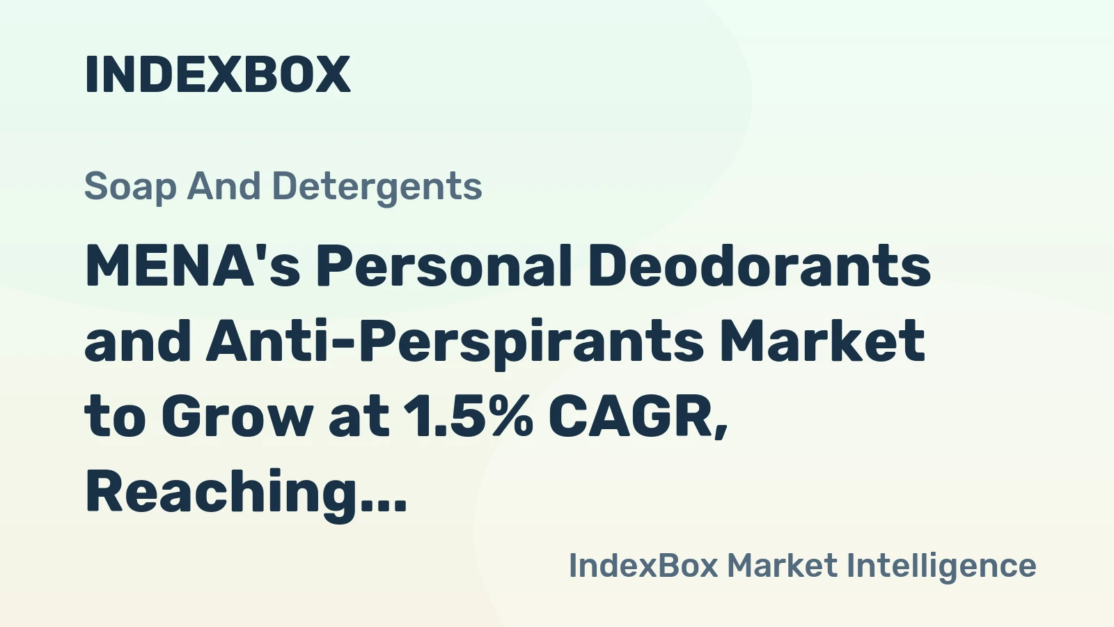 MENA's Personal Deodorants and Anti-Perspirants Market to Grow at 1.5% CAGR, Reaching $2.3B by 2035