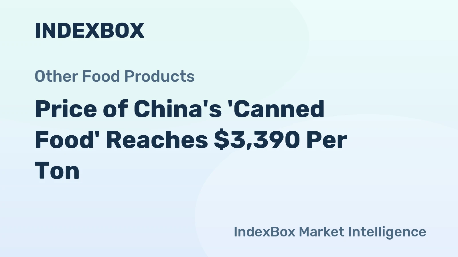 Price of China's 'Canned Food' Reaches $3,390 Per Ton