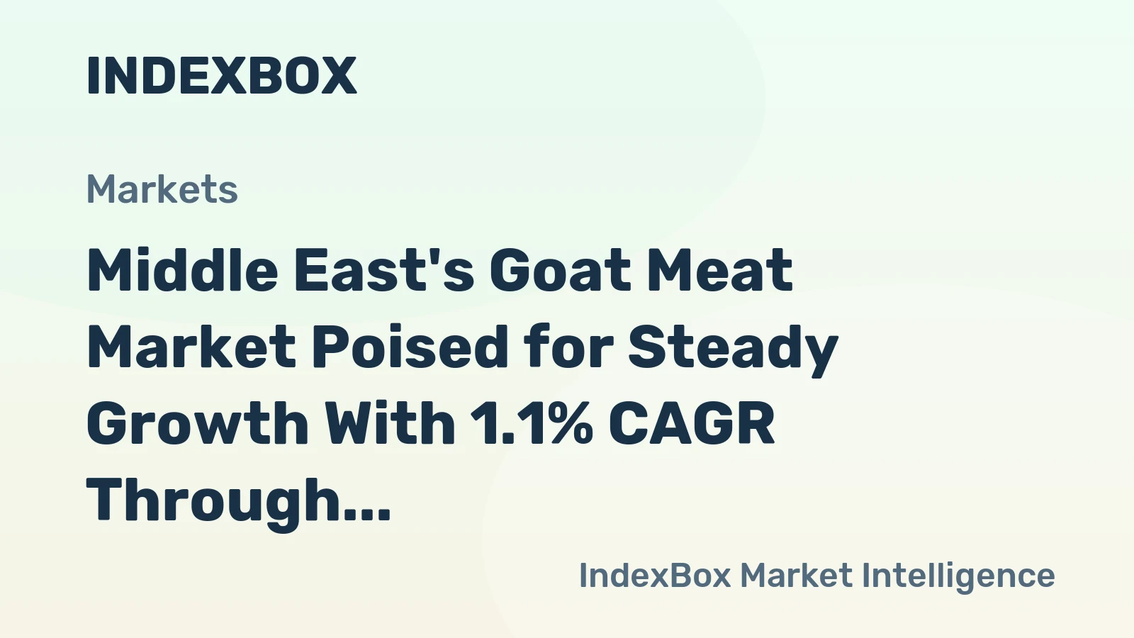 Middle East's Goat Meat Market Poised for Steady Growth With 1.1% CAGR Through 2035