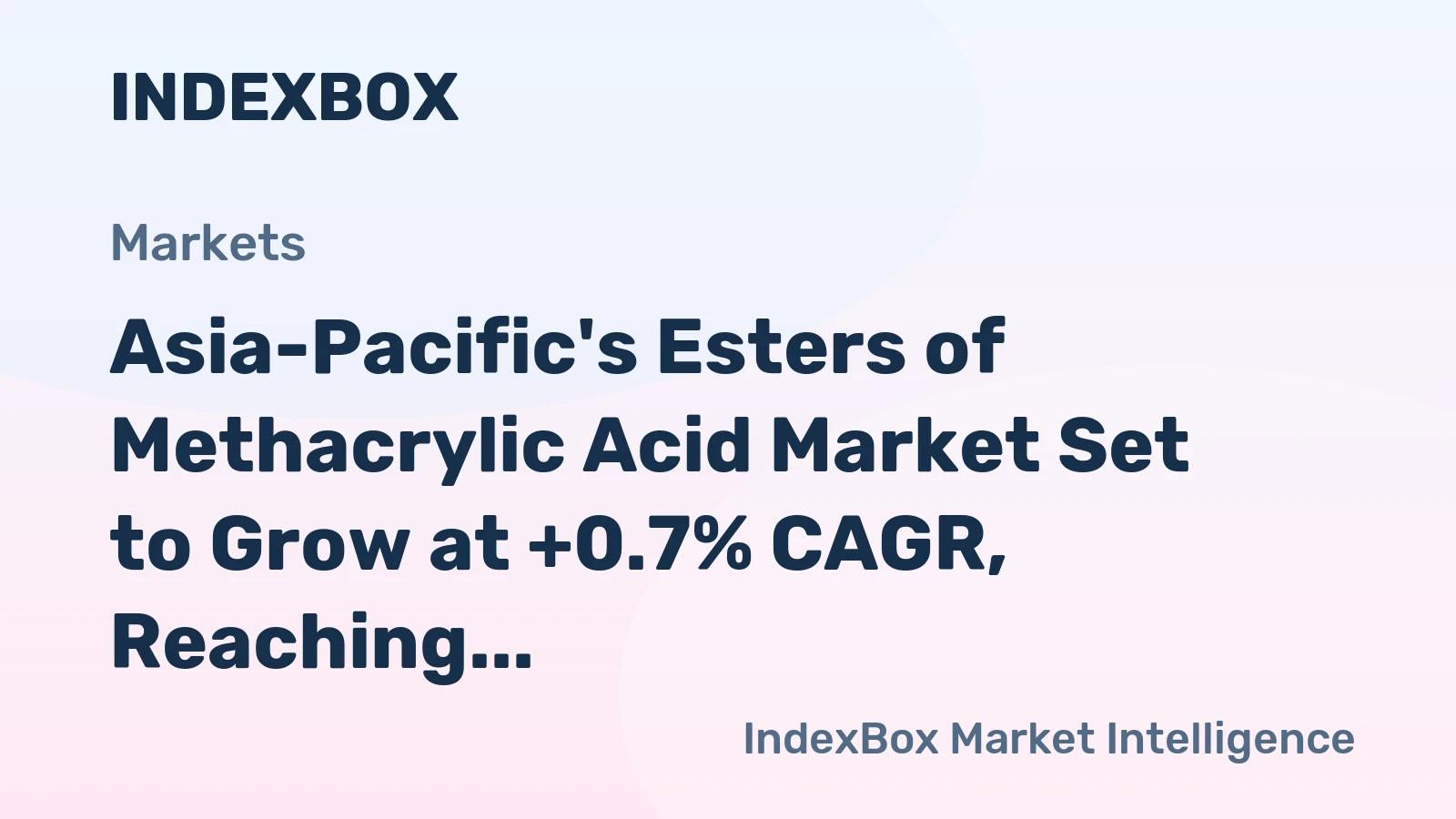 Asia-Pacific's Esters of Methacrylic Acid Market Set to Grow at +0.7% CAGR, Reaching 772K Tons by 2035