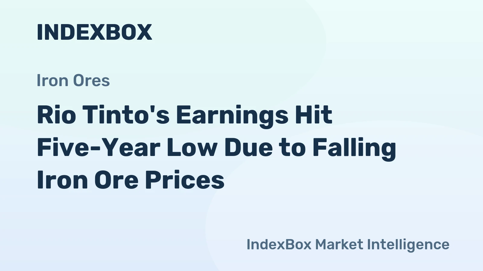 Rio Tinto's Earnings Hit Five-Year Low Due to Falling Iron Ore Prices